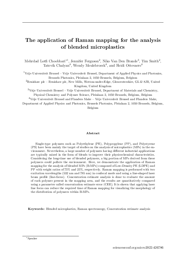 (PDF) The application of Raman mapping for the analysis of blended ...