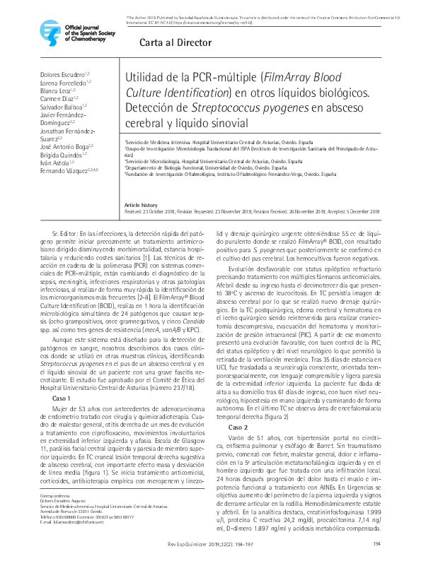 (PDF) [Utility of multiplex PCR (FilmArray Blood Culture Identification ...