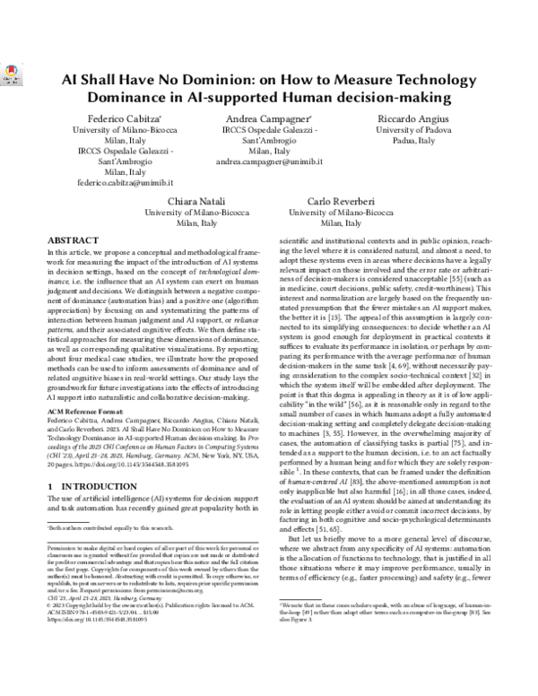 (PDF) AI Shall Have No Dominion: on How to Measure Technology Dominance ...