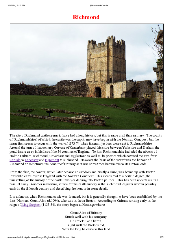 (PDF) Richmond Castle