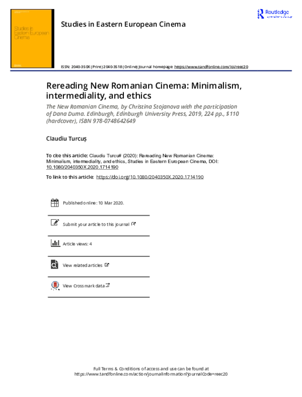 Rereading New Romanian Cinema: Minimalism, intermediality, and ethics