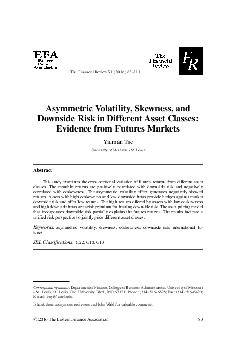 (PDF) Asymmetric Volatility, Skewness, and Downside Risk in Different ...
