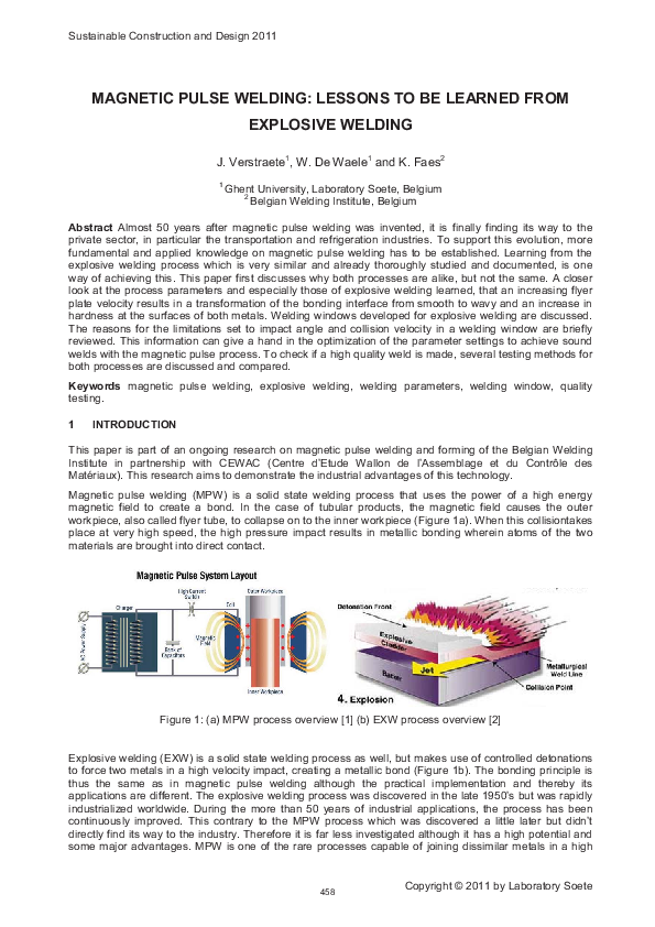 (PDF) Magnetic pulse welding: lessons to be learned from explosive ...