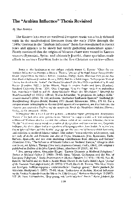 (PDF) The “Arabian Influence” Thesis Revisited