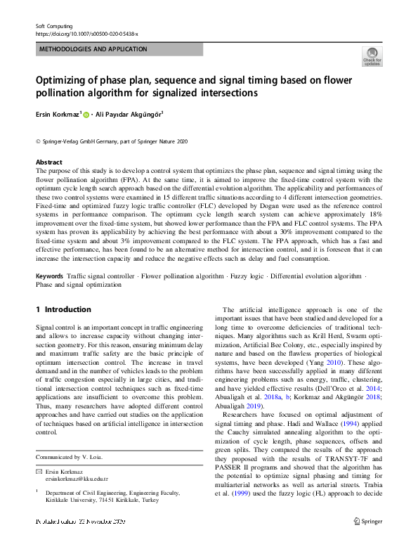 (PDF) Optimizing of phase plan, sequence and signal timing based on flower pollination algorithm ...