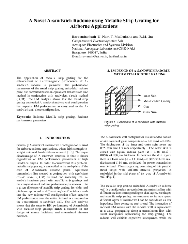 (PDF) A Novel A-sandwich Radome using Metallic Strip Grating for ...