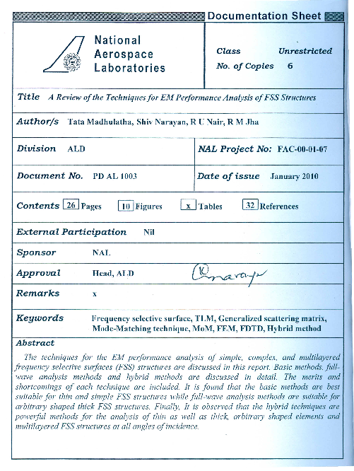 (PDF) A Review of the Techniques of EM Performance Analysis for FSS ...