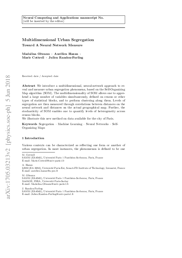 (PDF) Multidimensional segregation: an exploratory case study