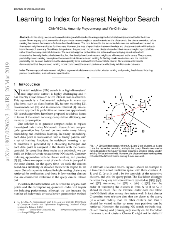 (PDF) Learning to Index for Nearest Neighbor Search