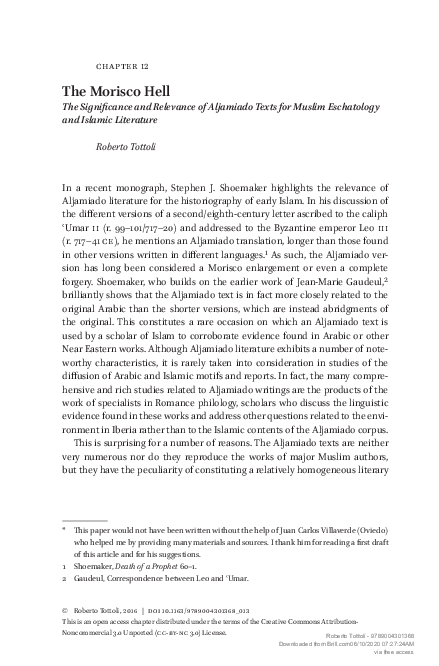 (PDF) Aljamiado Texts in Islamic Literature and Eschatology