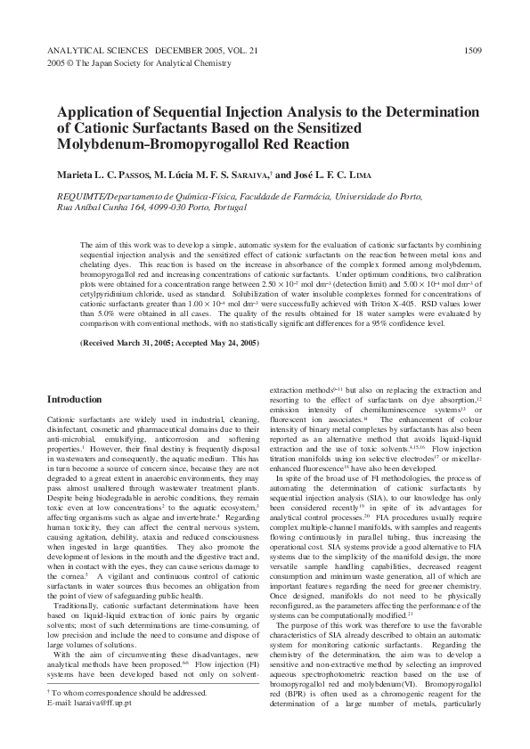 (PDF) Application of sequential injection analysis to anodic stripping voltammetry