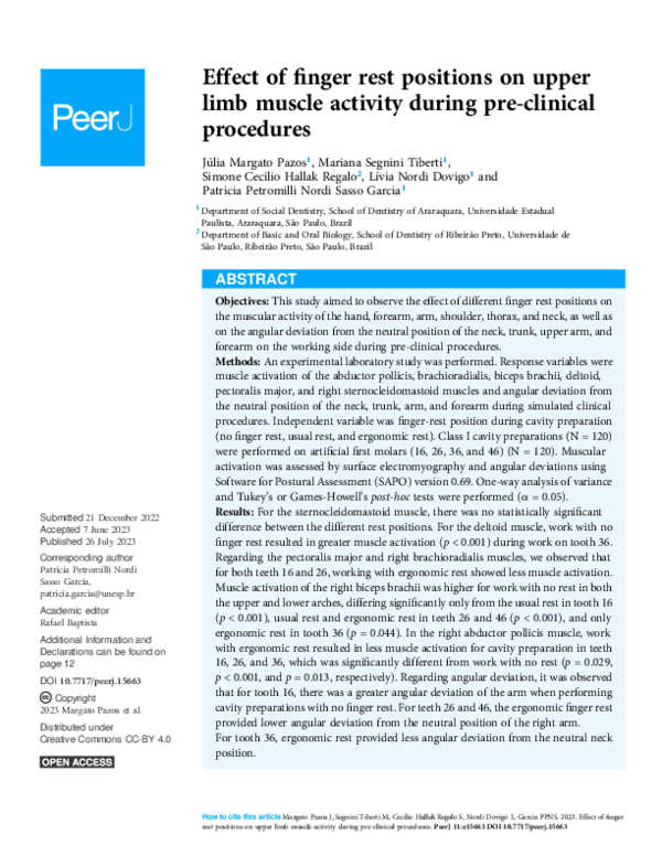 (PDF) Effect of finger rest positions on upper limb muscle activity ...