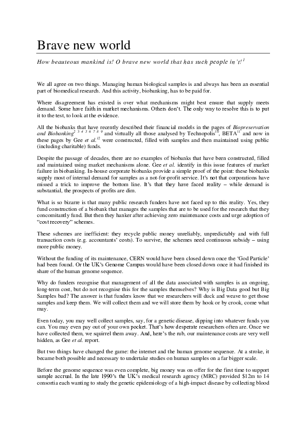 (PDF) Brave New World
