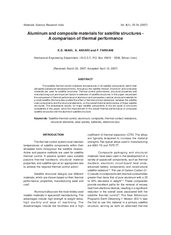 (PDF) Aluminum and Composite Materials for Satellite Structures - A ...