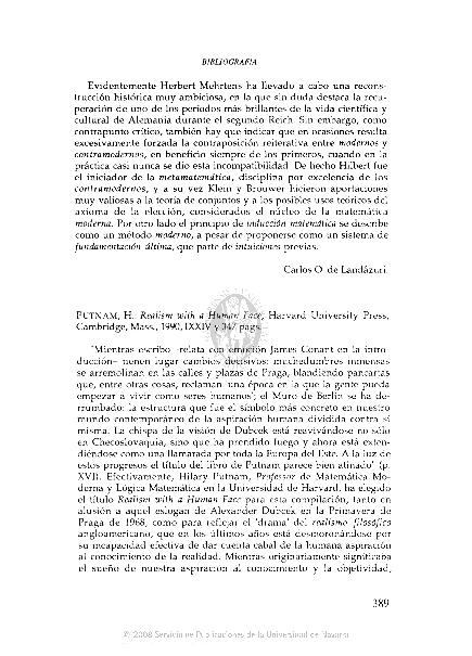 (PDF) PUTNAM, H., Realism with a Human Face, Harvard University Press ...