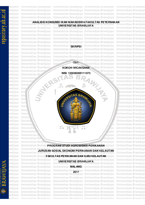 (PDF) Analisis Konsumsi Ikan Mahasiswa Fakultas Peternakan Universitas Brawijaya