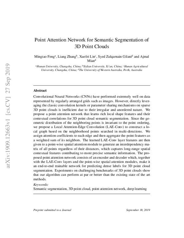(PDF) Point Attention Network for Semantic Segmentation of 3D Point Clouds