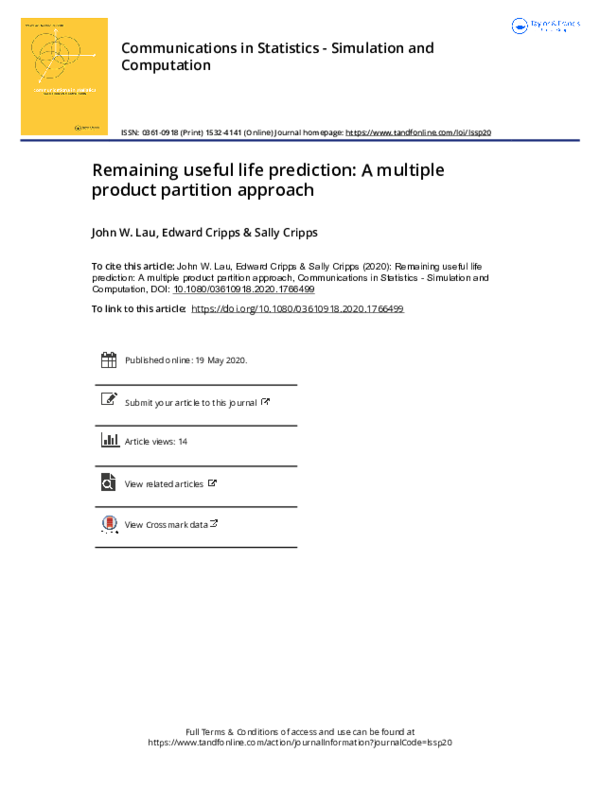 (PDF) Remaining useful life prediction: A multiple product partition approach