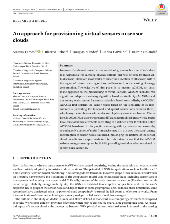 (PDF) An approach for provisioning virtual sensors in sensor clouds | Marcus Vinícius Alexandre ...