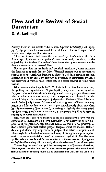 (PDF) Flew and the Revival of Social Darwinism