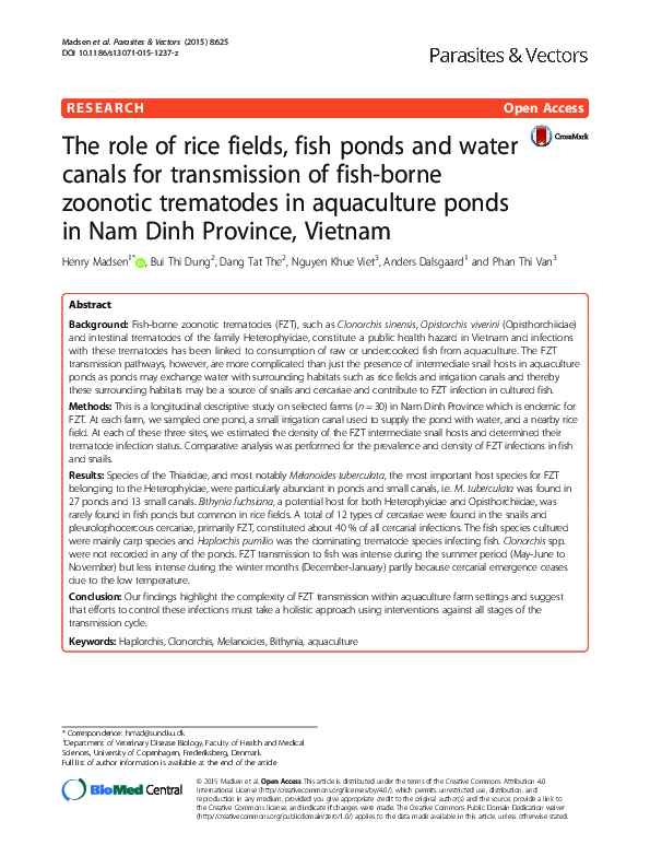 (PDF) The role of rice fields, fish ponds and water canals for ...