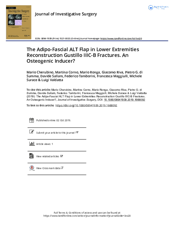 (PDF) The Adipo-Fascial ALT Flap in Lower Extremities Reconstruction Gustillo IIIC-B Fractures ...