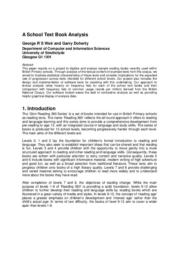 (PDF) A school text book analysis