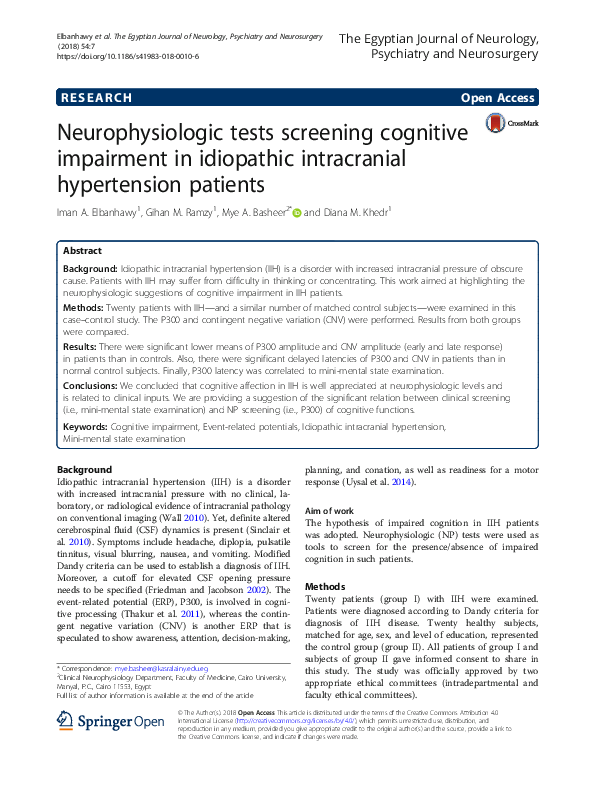 (PDF) Neurophysiologic tests screening cognitive impairment in ...