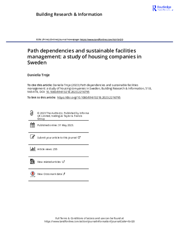 (PDF) Building Research & Information