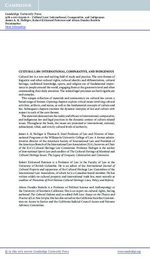 (PDF) Cultural Law