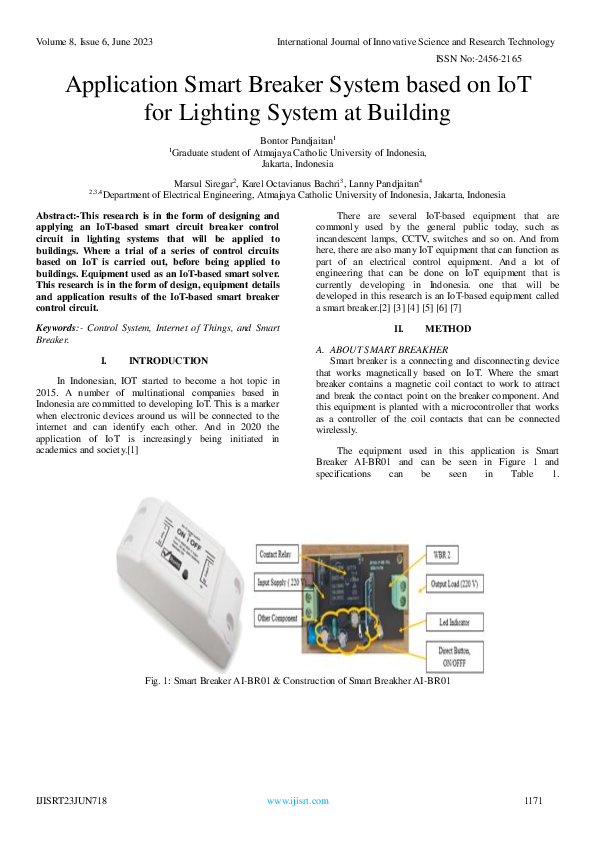 (PDF) Application Smart Breaker System based on IoT for Lighting System at Building | Marsul ...