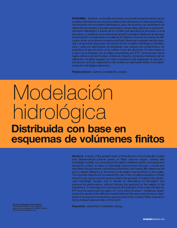 (PDF) Modelación hidrológica distribuida con base en esquemas de ...