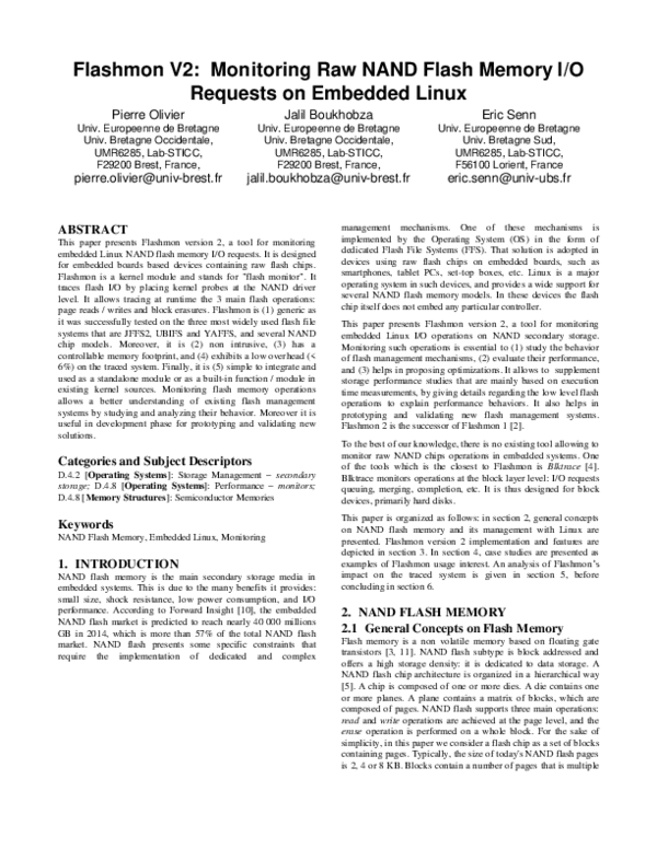 (PDF) Flashmon V2: Monitoring Raw NAND Flash Memory I/O Requests on ...