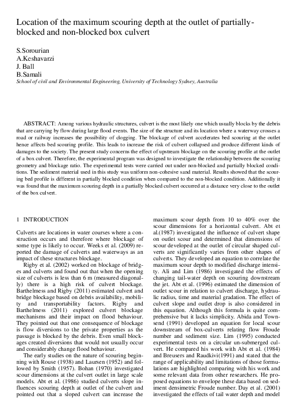(PDF) Location of the maximum scouring depth at the outlet of partially ...