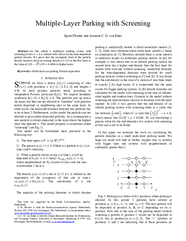 (PDF) Multiple-Layer Parking with Screening