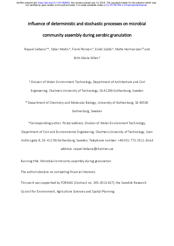 Pdf Influence Of Deterministic And Stochastic Processes On Microbial