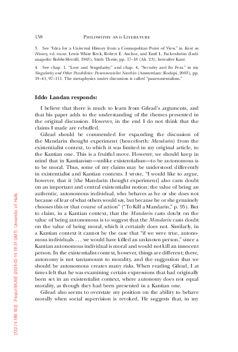 (PDF) Iddo Landau responds