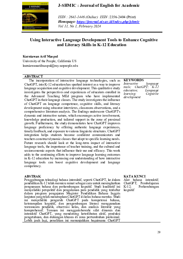 (PDF) Using Interactive Language Development Tools to Enhance Cognitive ...