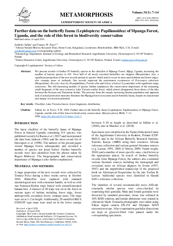 (PDF) Further data on the butterfly fauna (Lepidoptera: Papilionoidea ...