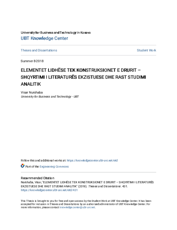 (PDF) Elementet Lidhëse Tek Konstruksionet e Drurit – Shqyrtimi I ...