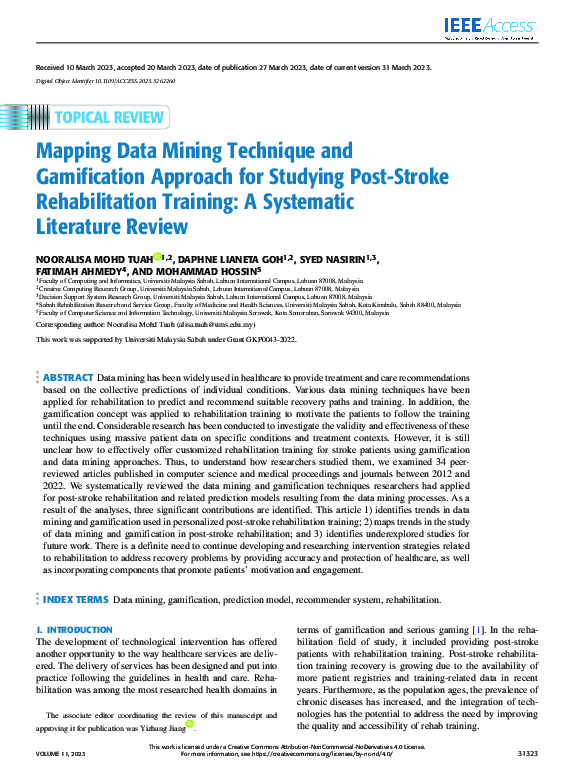 (PDF) Mapping Data Mining Technique and Gamification Approach for Studying Post-Stroke ...