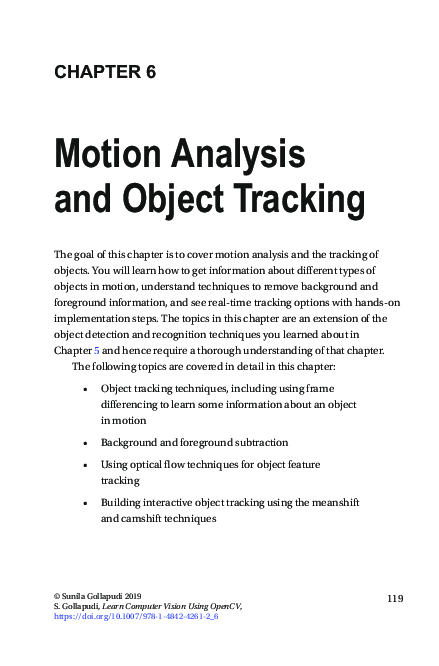 (PDF) Motion Analysis and Object Tracking