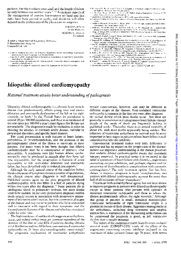 (PDF) Idiopathic dilated cardiomyopathy