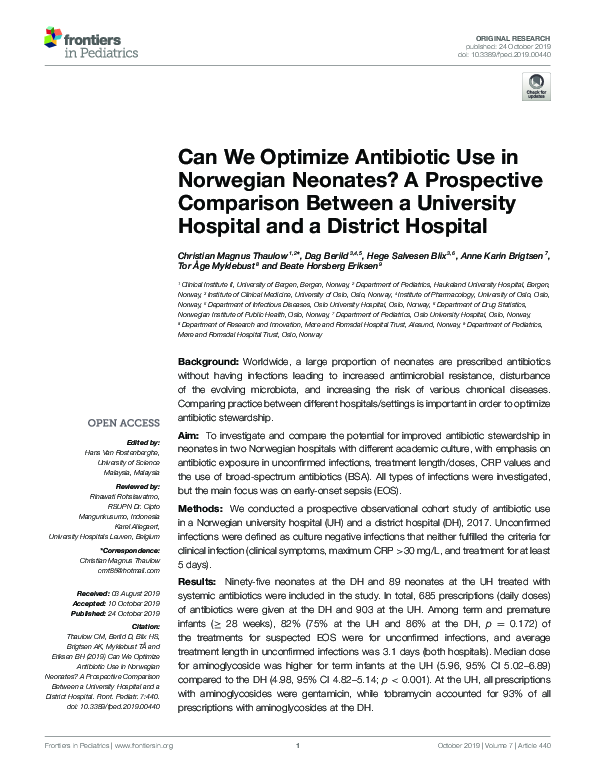 (PDF) Optimizing Antibiotic Use in Norwegian Neonates: A Comparison