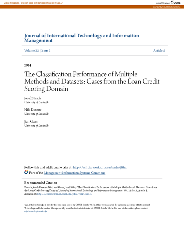 (PDF) The Classification Performance of Multiple Methods and Datasets ...