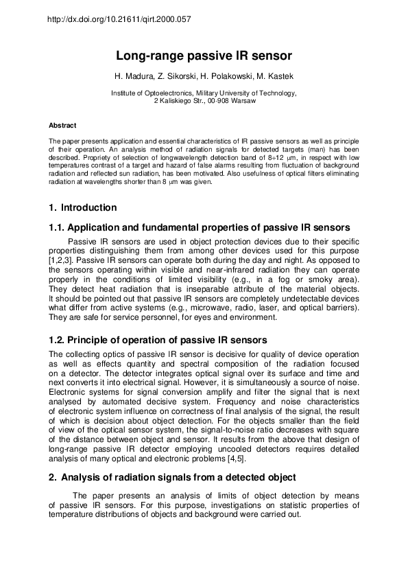 (PDF) Long-range passive IR sensor