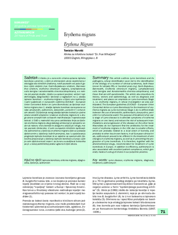 (PDF) Erythema migrans