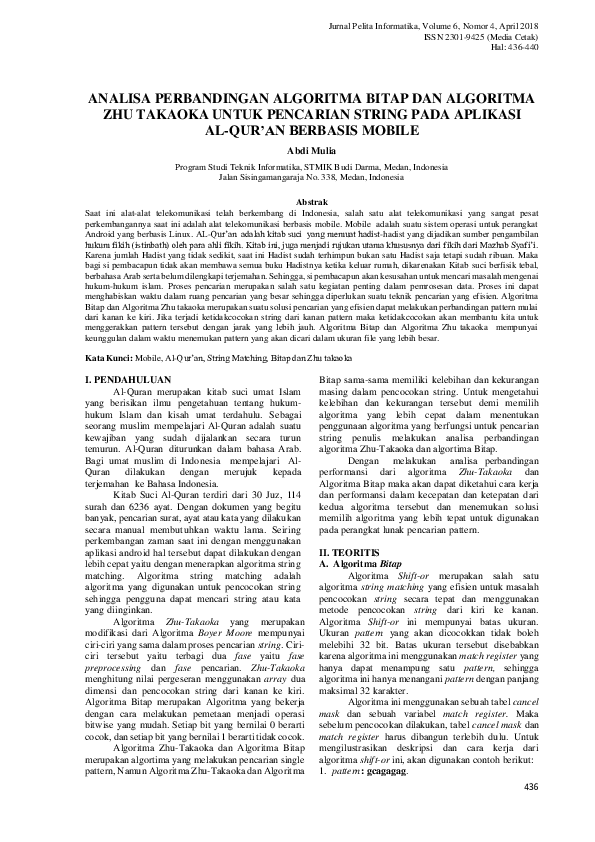 (PDF) Analisa Perbandingan Algoritma Bitap Dan Algoritma Zhu Takaoka Untuk Pencarian String Pada ...