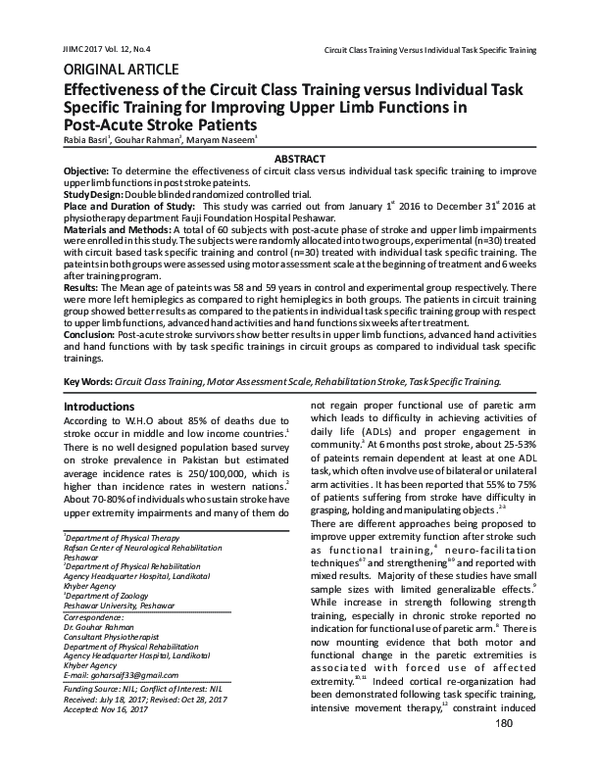 (PDF) Effectiveness of the Circuit Class Training versus Individual ...