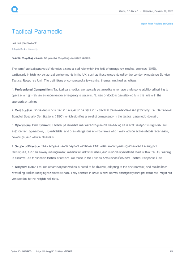 (PDF) Tactical Paramedic